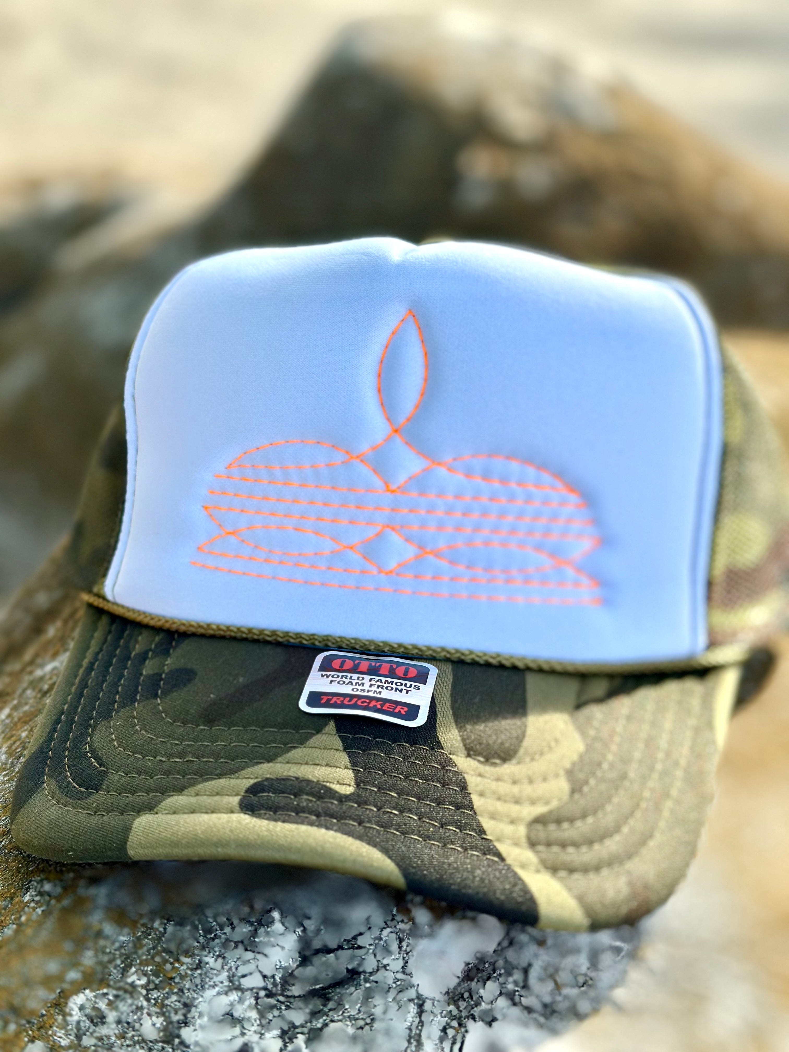 The Camo Trinidad Bootstitch Trucker Cap – Shop Envi Me