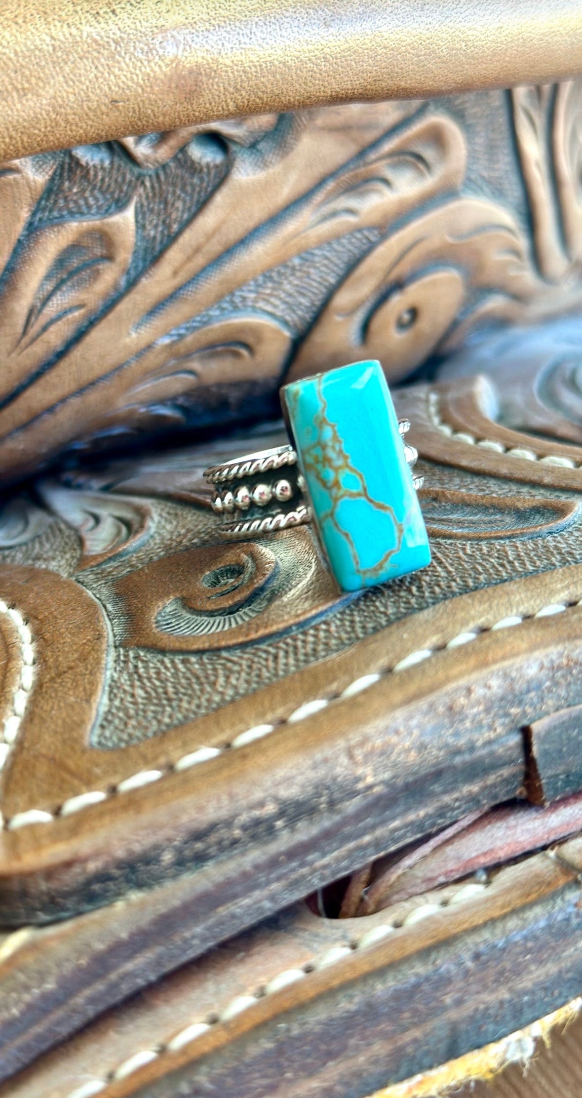 The San Marcos Turquoise & Sterling Silver Ring (Real) – Shop Envi Me