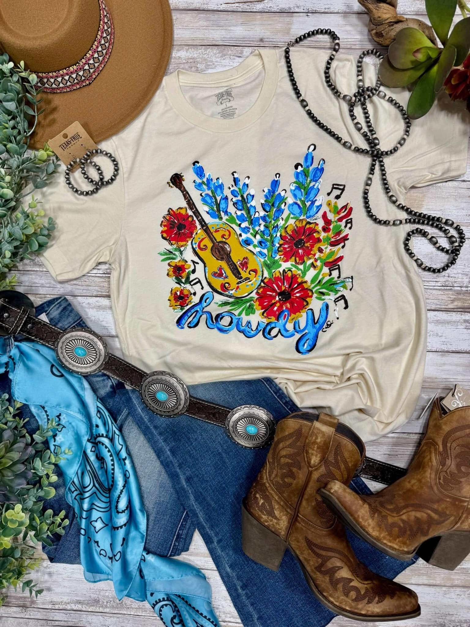 The Summer Howdy Blue Bonnet Floral Tee – Shop Envi Me