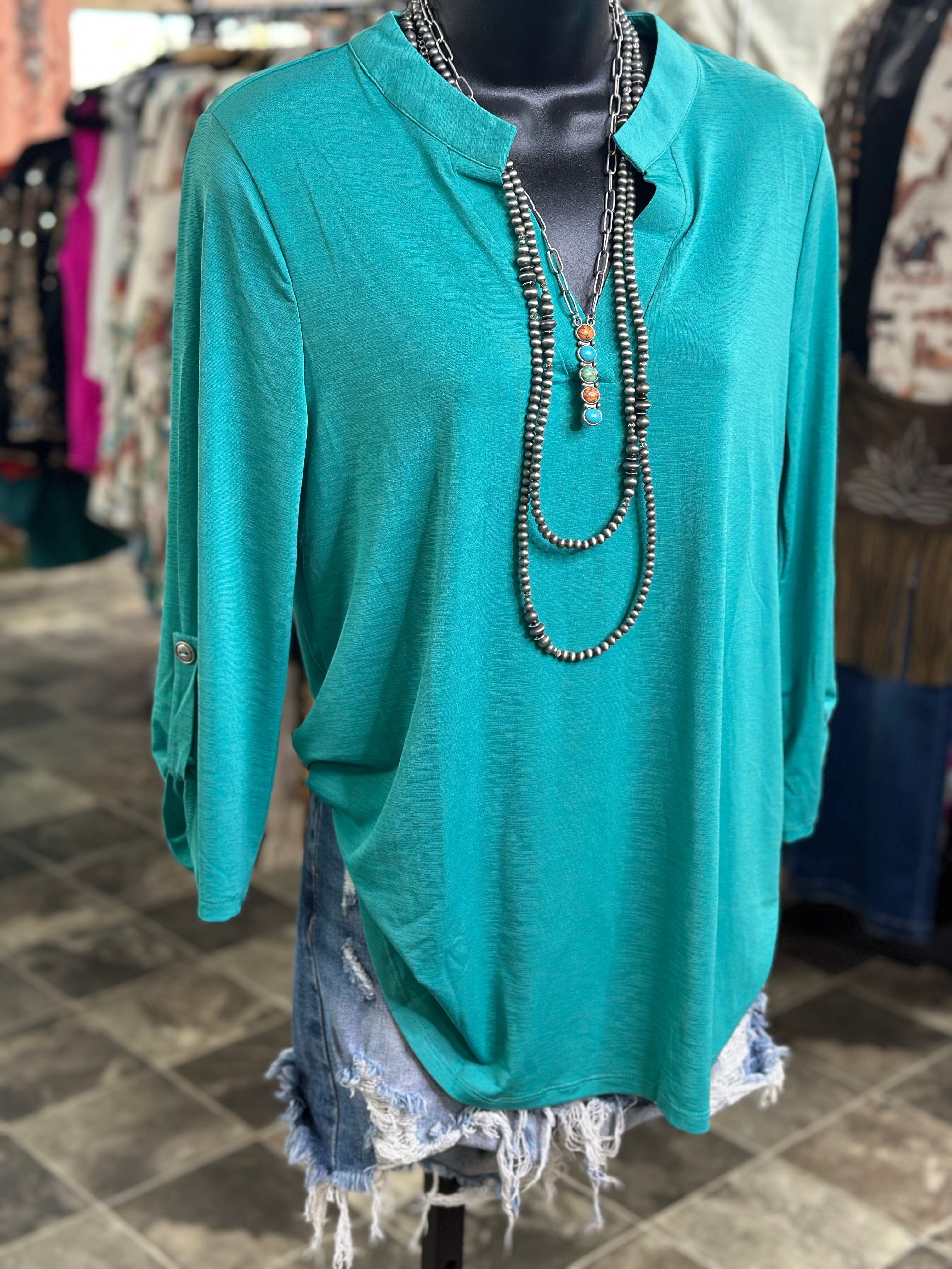 The Teal Spring Colors On The River Walk Lizzy Top – Shop Envi Me