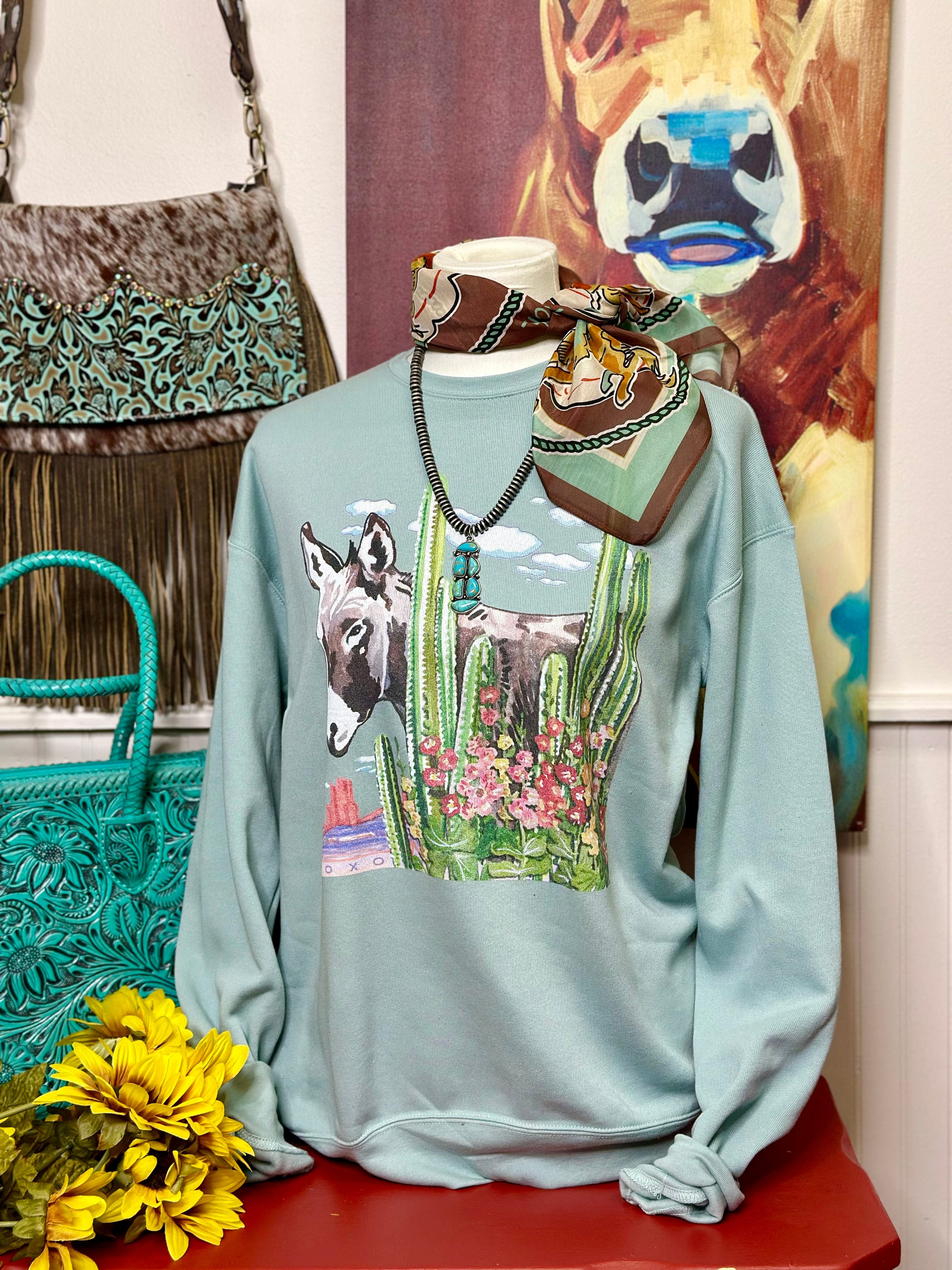 The Turquoise Mint Desert Donkey Sweatshirt – Shop Envi Me