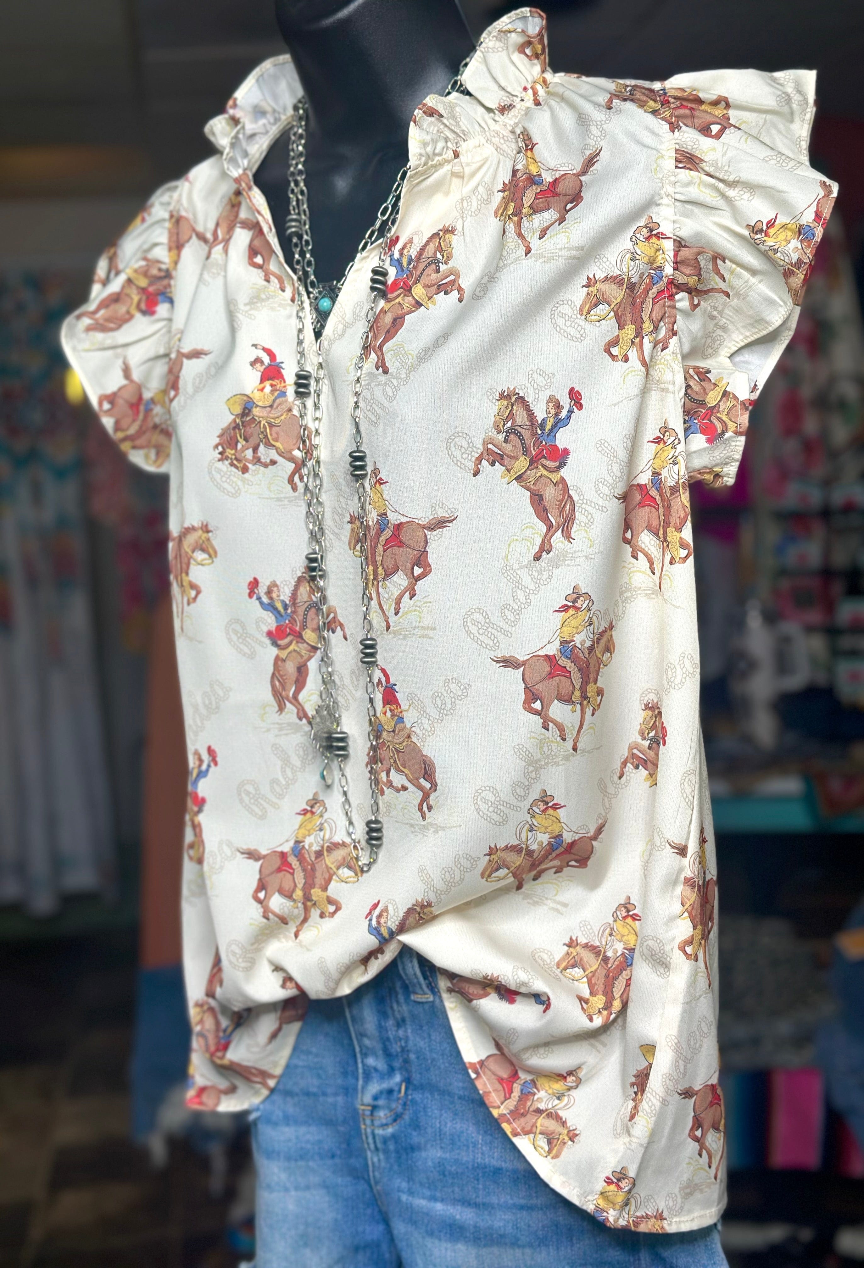 The Vintage Rodeo Ruffle Cowboy Top – Shop Envi Me