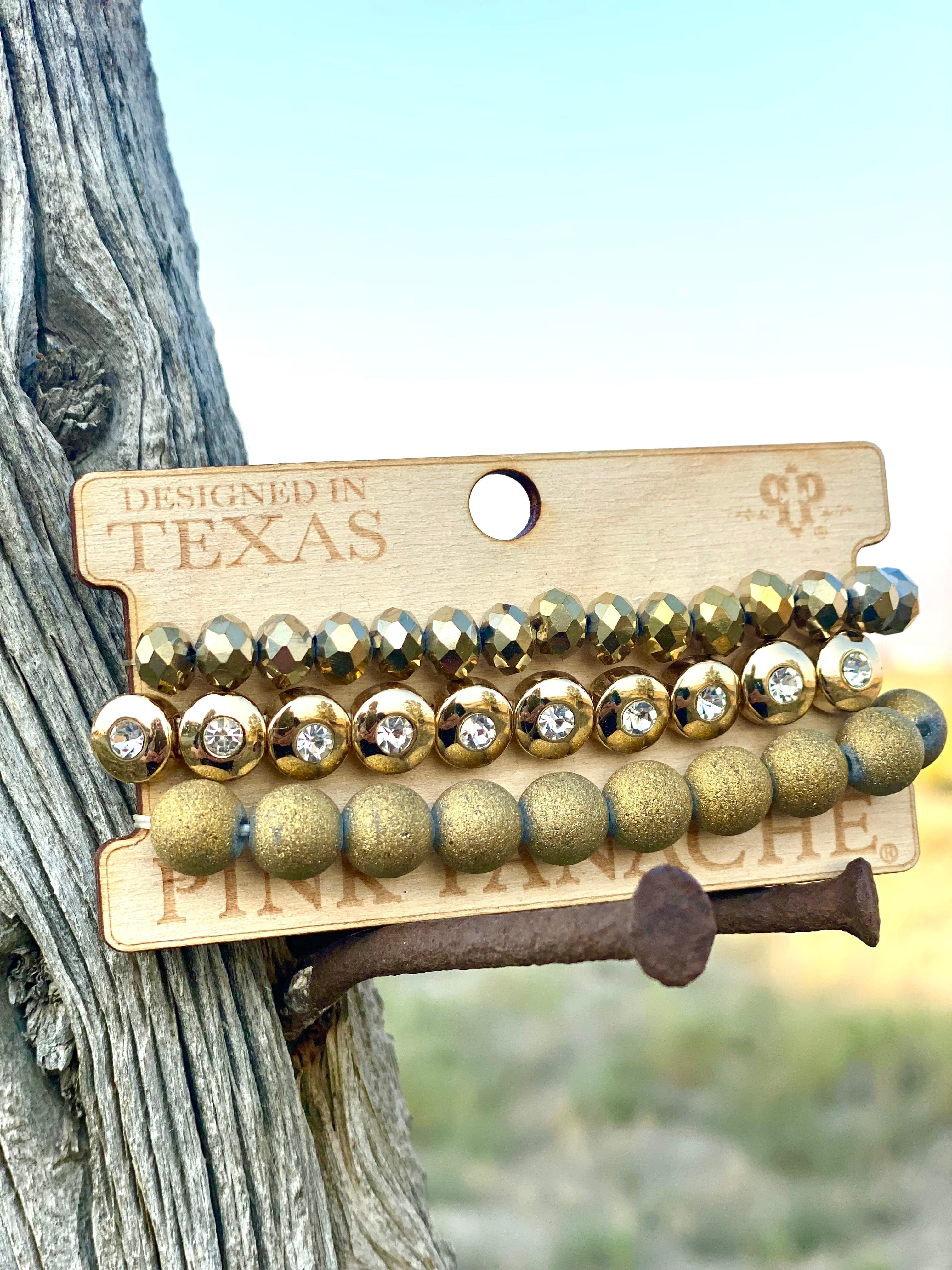 The Pink Panache Old Gold Stack Bracelet Set – Shop Envi Me